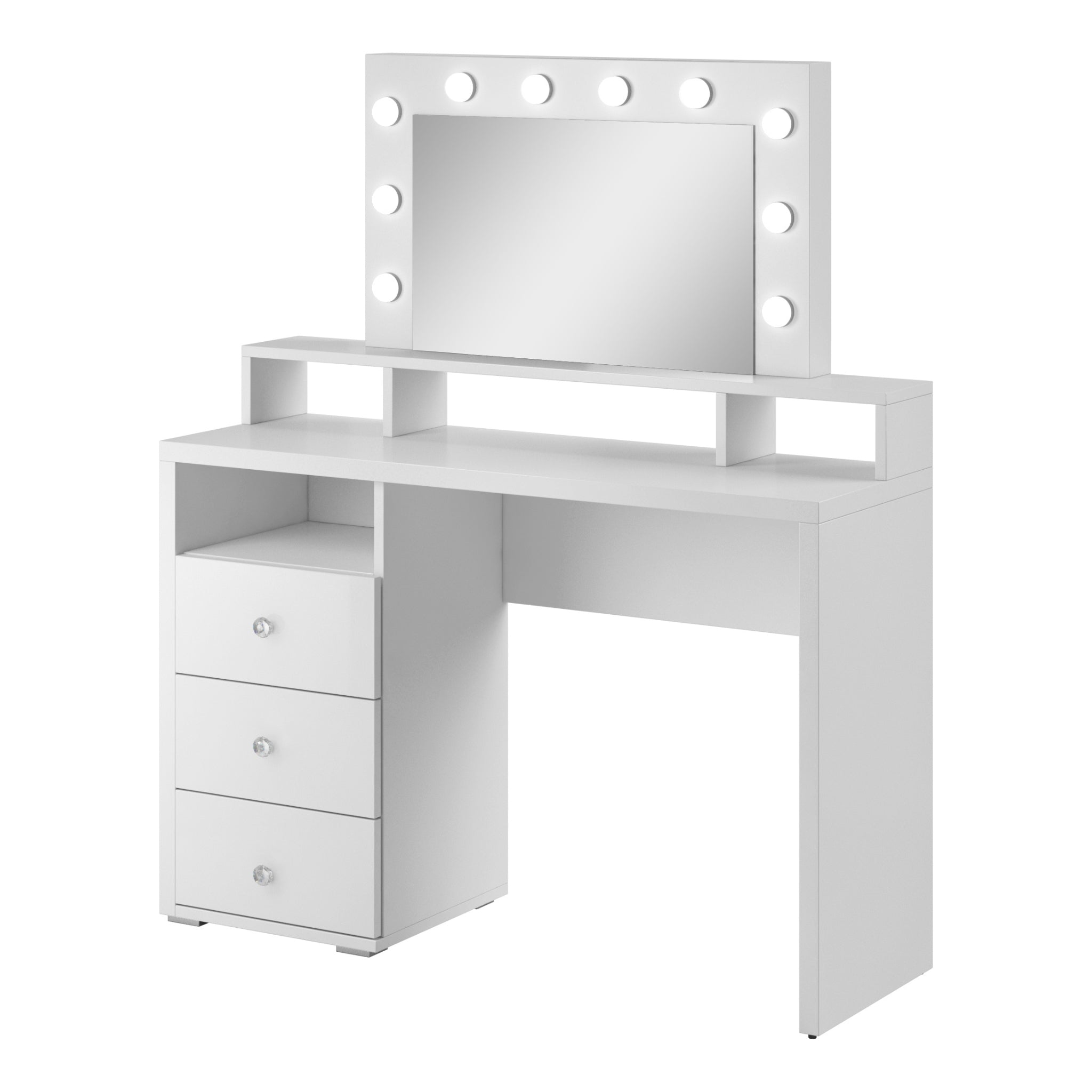 Diva Dressing Table – Vanity with Drawers & Hollywood Mirror – Smart ...